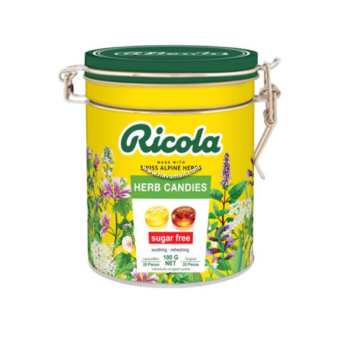 Kẹo Ngậm Thảo Mộc Không Đường Ricola Hộp Thiếc 100g - Herb Candies ...