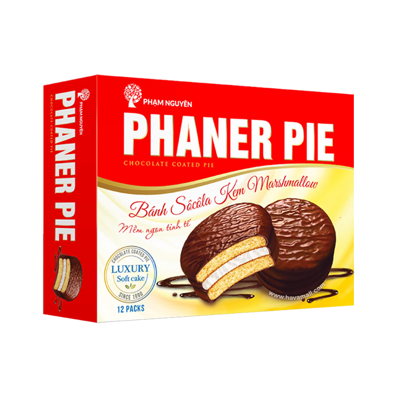 Bánh Sôcôla Kem Marshmallow Mềm Mịn Phaner Pie Phạm Nguyên Hộp 336g (12 ...
