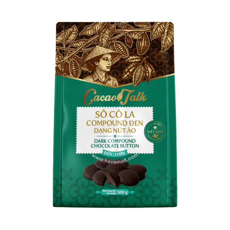 Sô Cô La Compound Đen Dạng Nút Cacao Talk 500g – Dark Compound ...